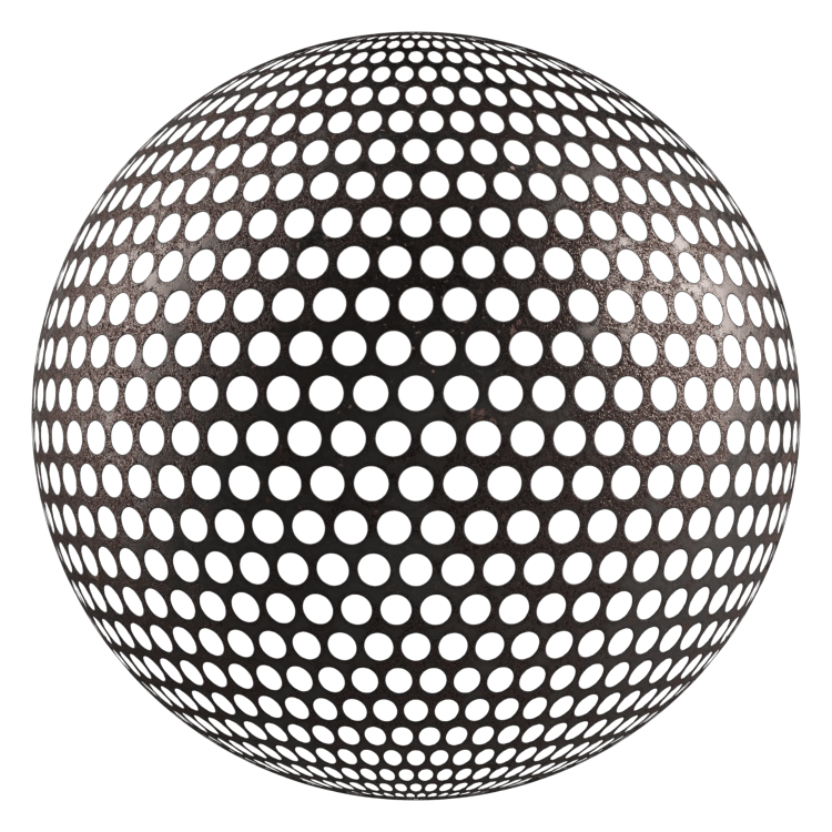 Perforated Metal Sheet PBR Texture - A23D