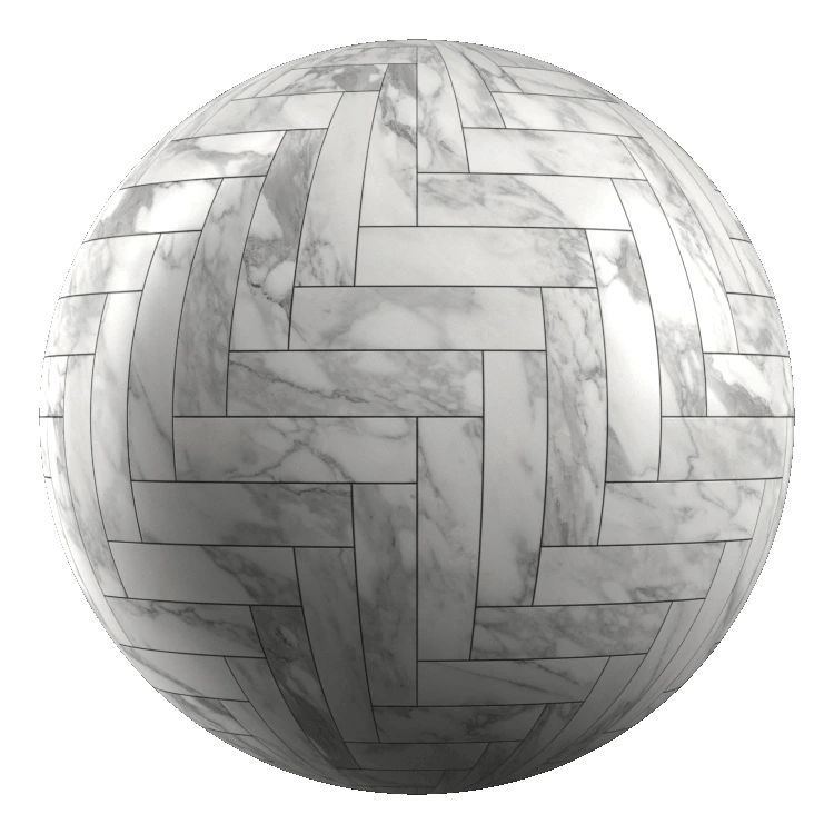 Herringbone Marble Tiles PBR Texture - A23D