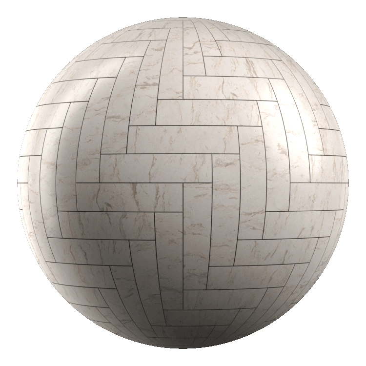 Herringbone Marble Tiles PBR Texture - A23D