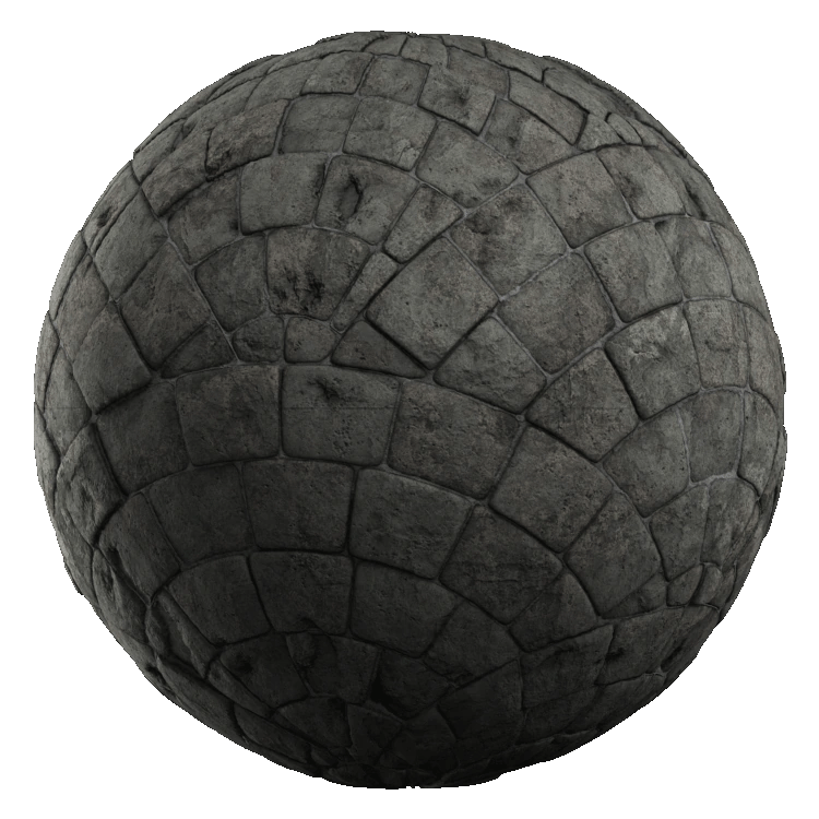 European Fan Stone Pavement PBR Texture - A23D