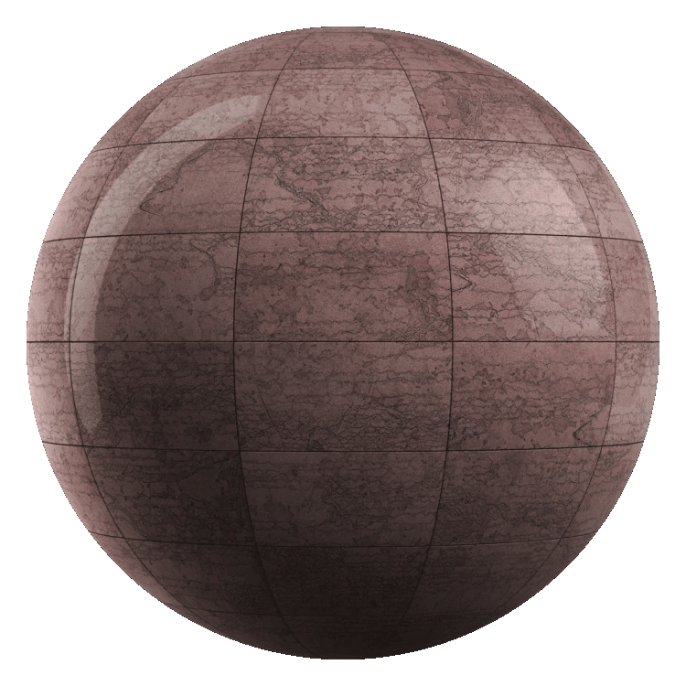 Glossy Rectangular Stone Tiles PBR Texture - A23D