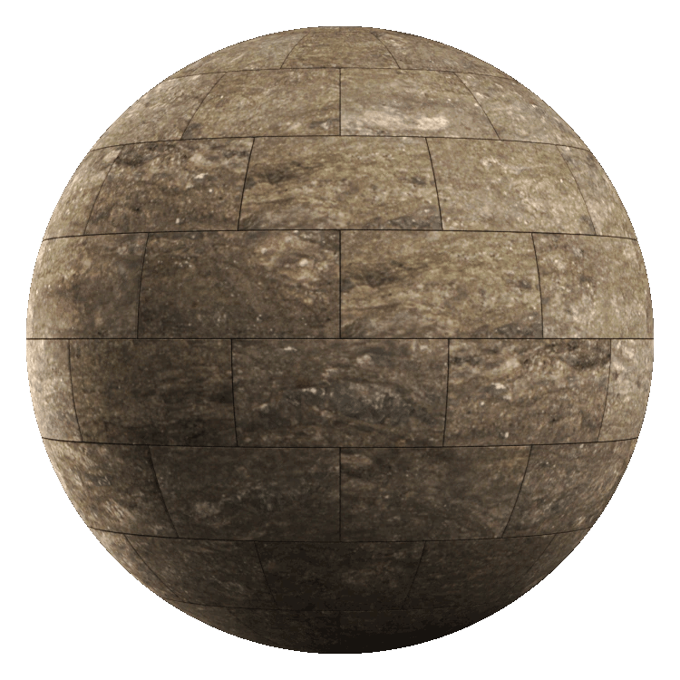 Old Grid 1x2 Stone Tiles PBR Texture - A23D
