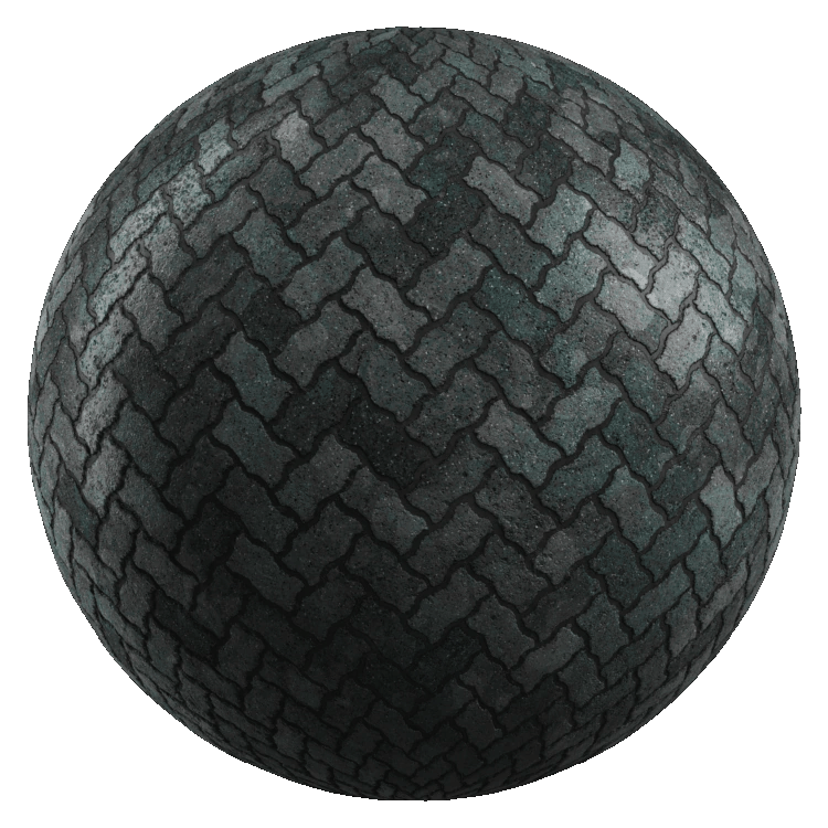 Herringbone Paver Block PBR Texture - A23D