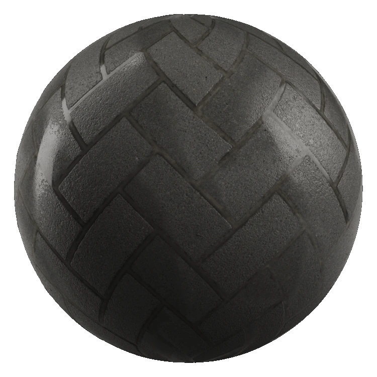 Herringbone Paver Block PBR Texture - A23D