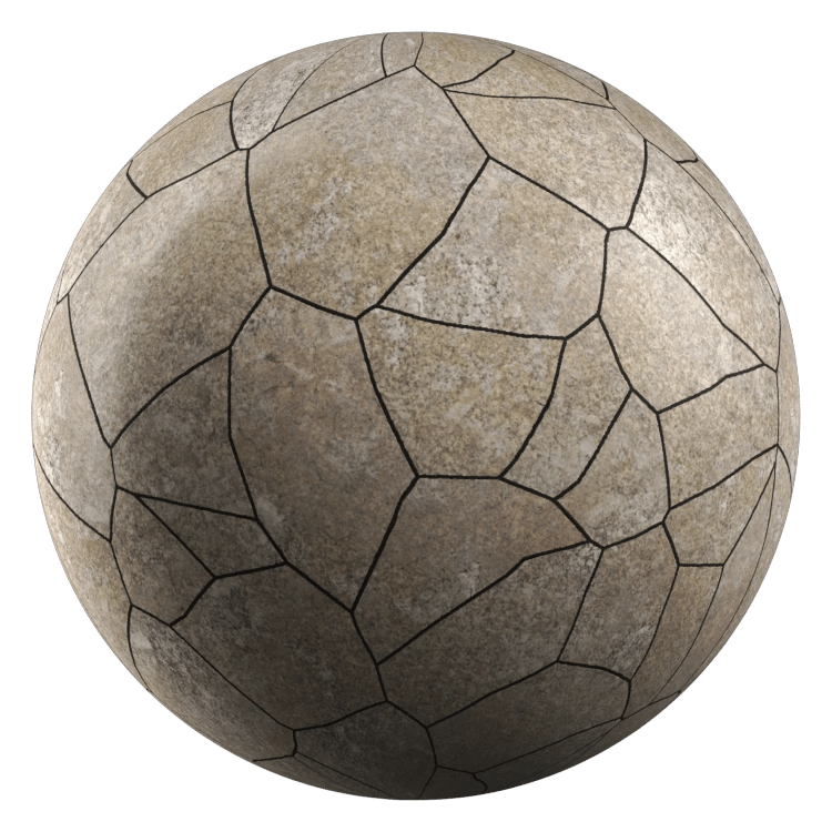 Flagstone Stone Tiles PBR Texture - A23D