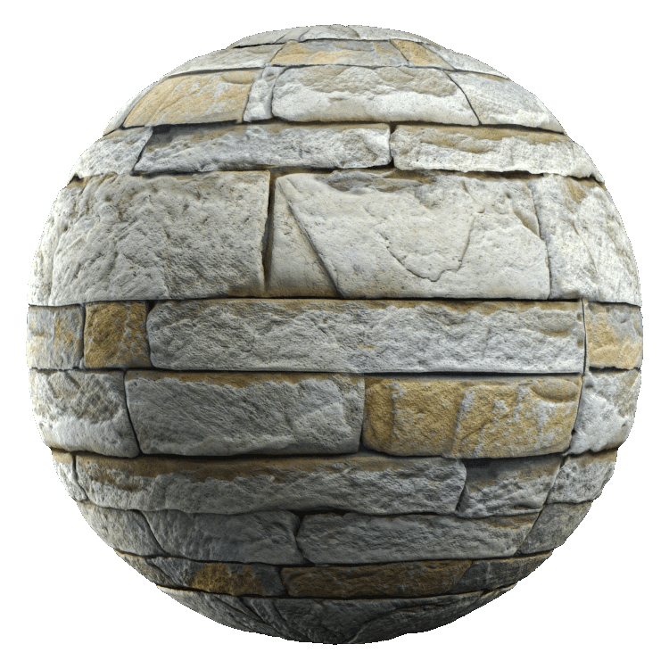Irregular Stone Wall PBR Texture - A23D