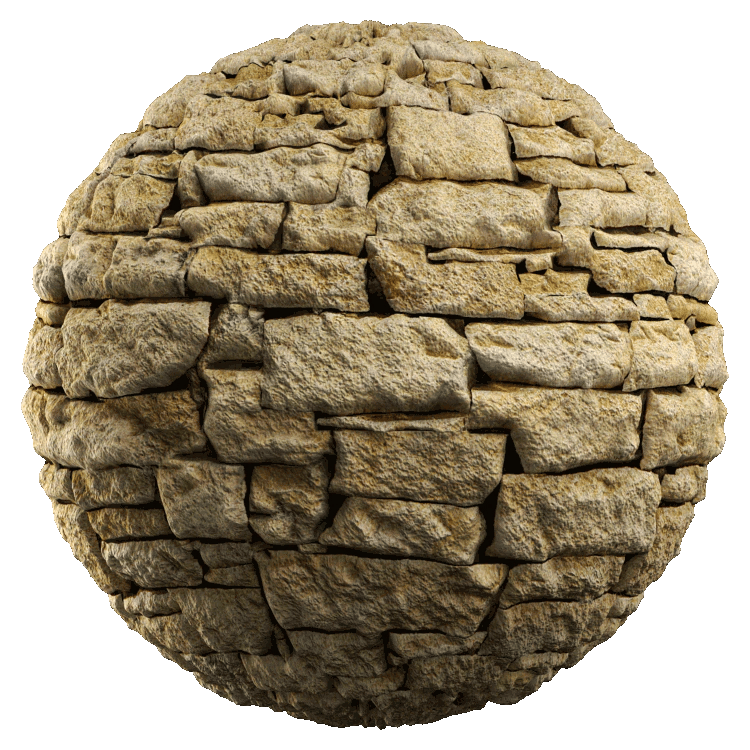 Rubble Stone Wall PBR Texture - A23D