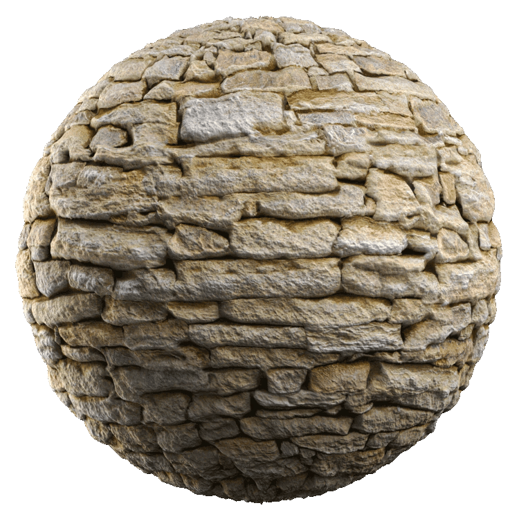 Rubble Stone Wall PBR Texture - A23D