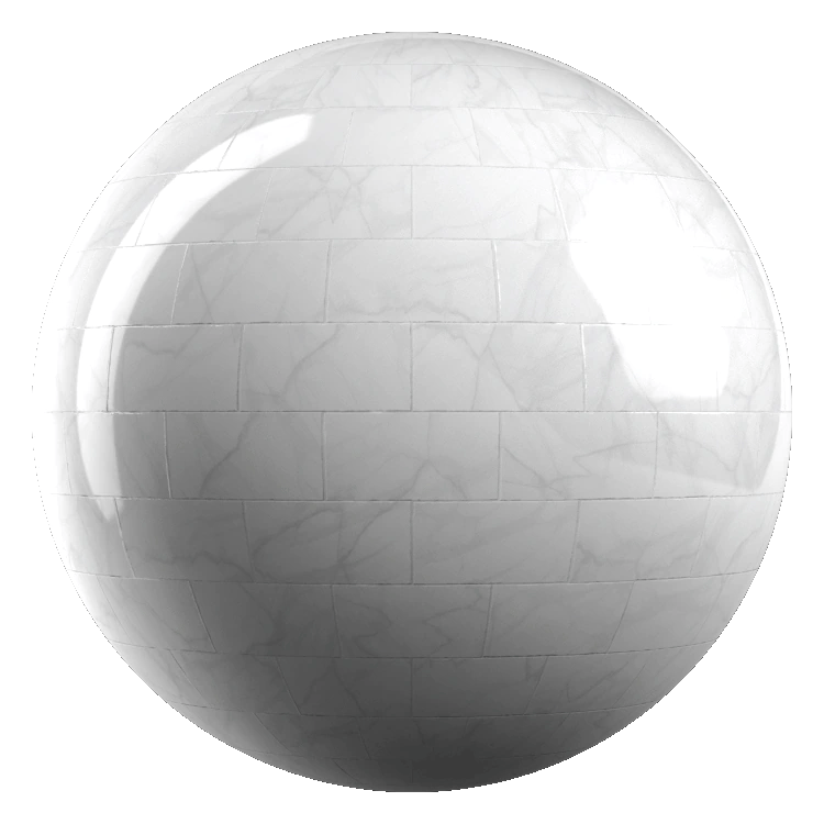 Glossy Marble Tile PBR Texture - A23D