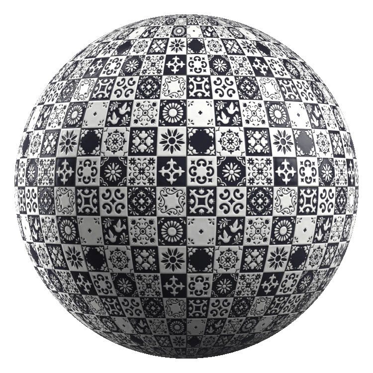 3D Printed Ceramic Floor Tiles PBR Texture - A23D