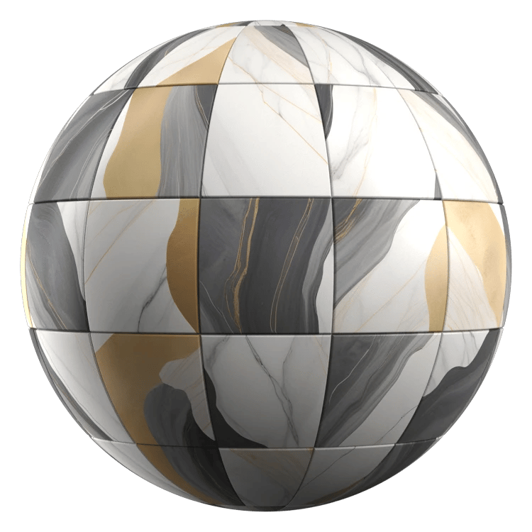 Marble Pattern Tile PBR Texture - A23D