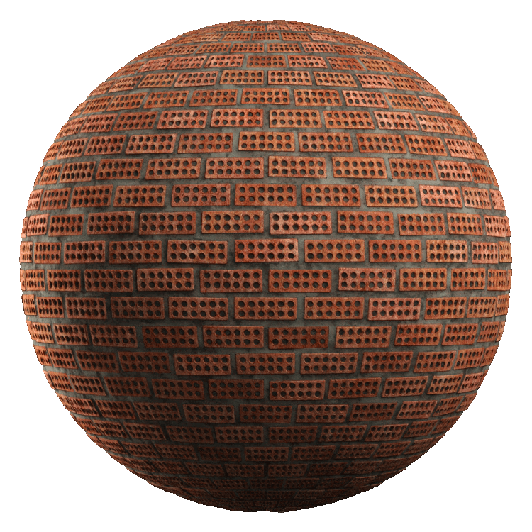 Perforated Brick Wall PBR Texture - A23D