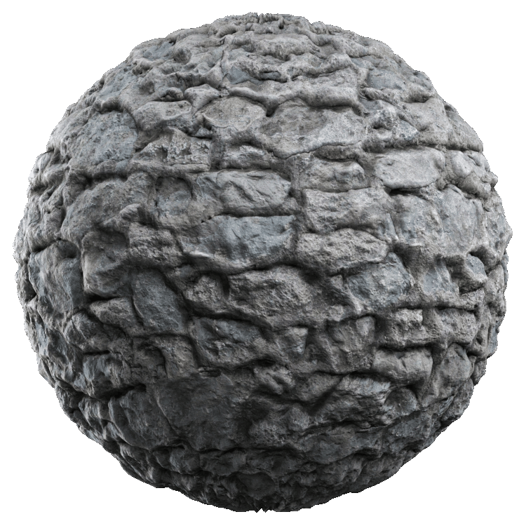 Rubble Stone Wall PBR Texture - A23D