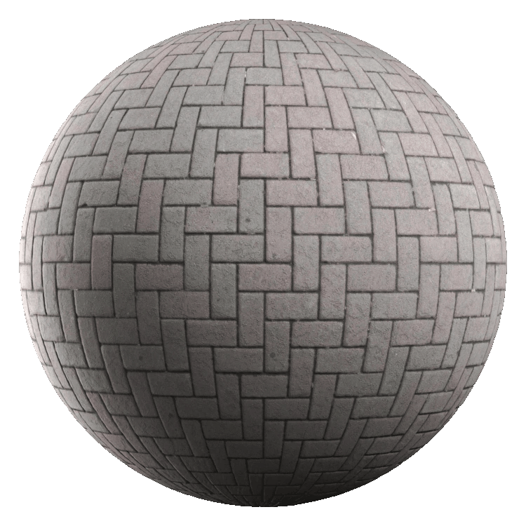 Herringbone Paver Block PBR Texture - A23D