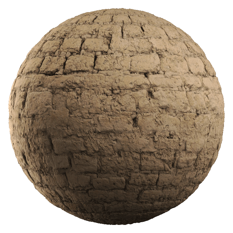 Mud Brick Wall PBR Texture - A23D