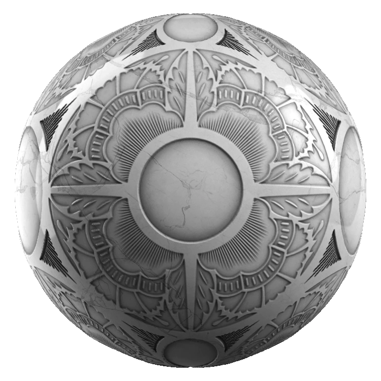 Stone Ornamental Carving PBR Texture - A23D