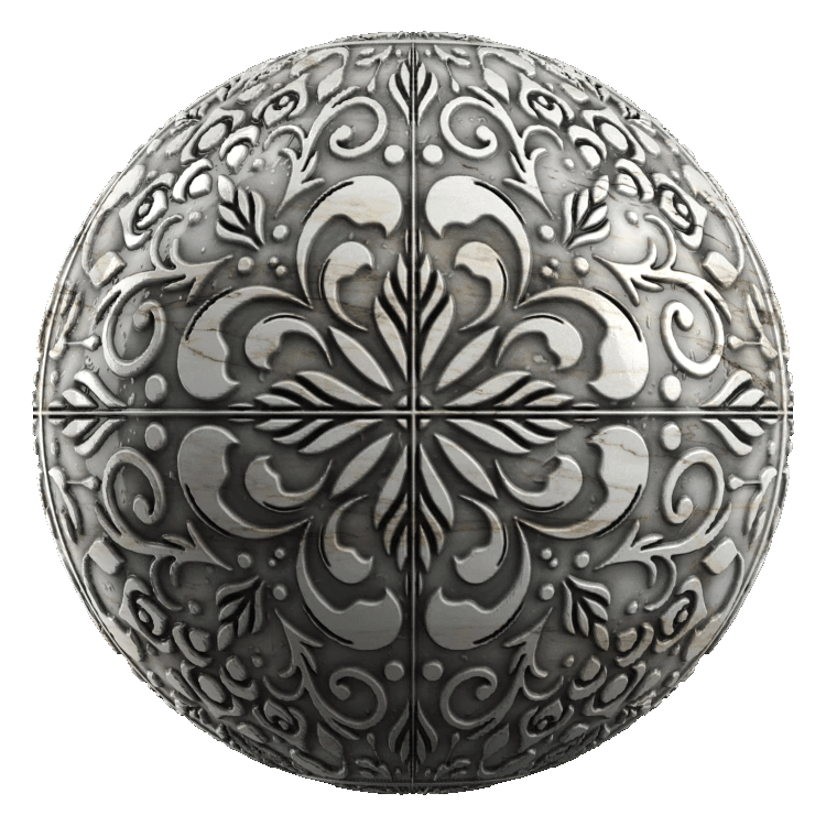 Stone Ornamental Carving PBR Texture - A23D