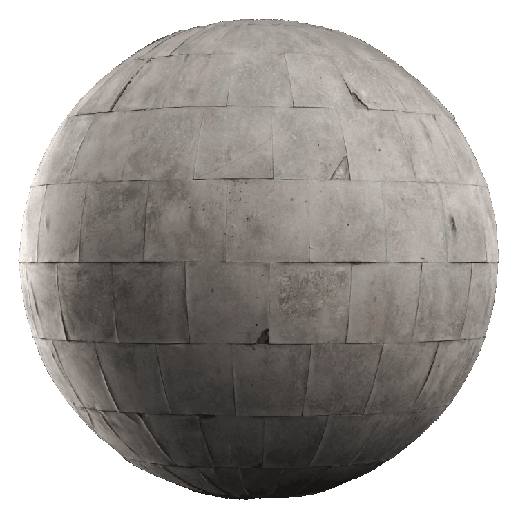 Old Square Concrete Tile PBR Texture - A23D