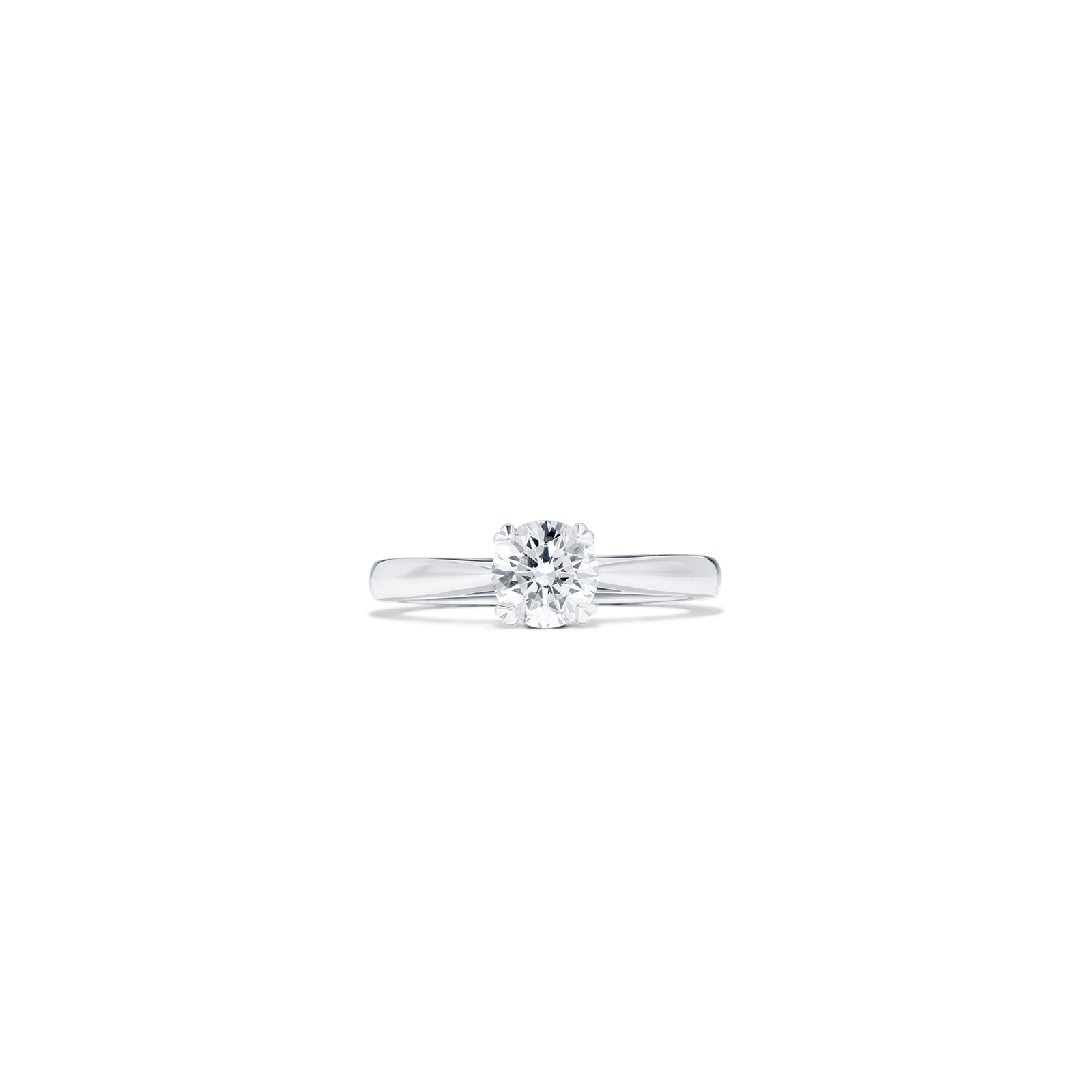 Round white diamond engagement ring, 0.80ct - David Morris