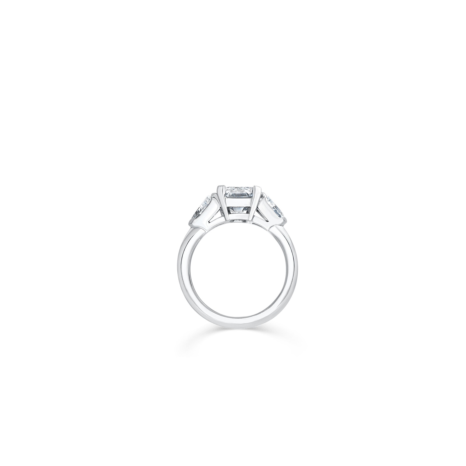 Emerald Cut three stone engagement ring - David Morris