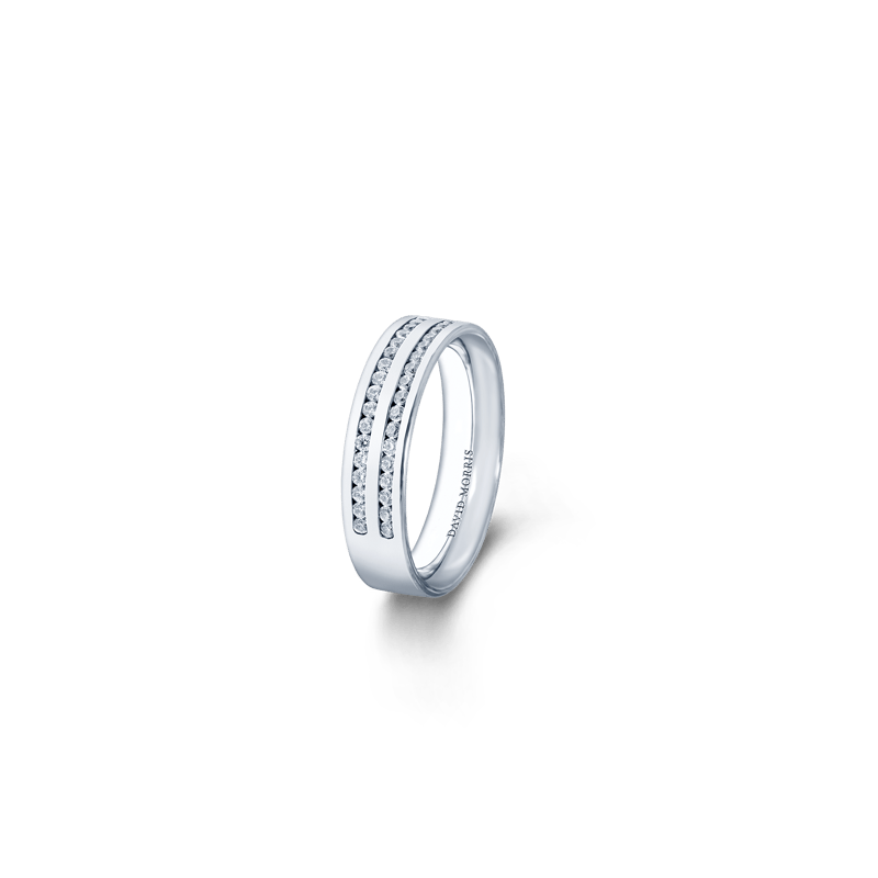 Double Row Wide Diamond Band - David Morris