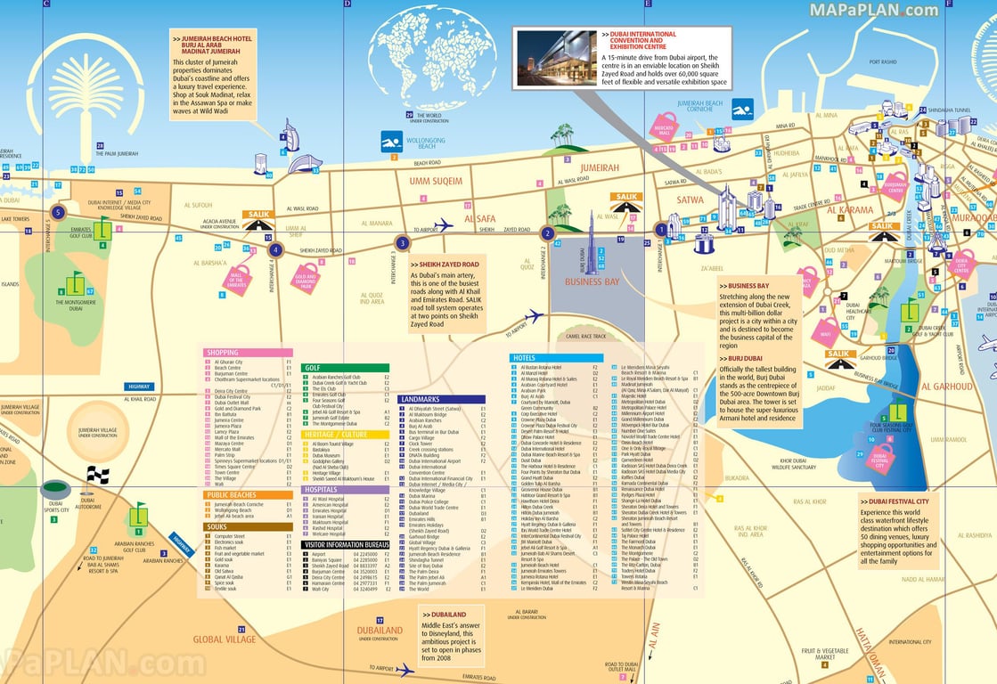 Dubai Tourist Map Dubai Pictographic Puzzle Map – Magic Map Store