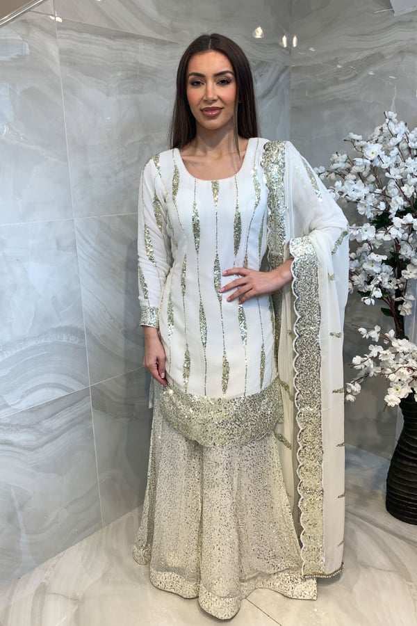 3 Piece georgette embroidered suit