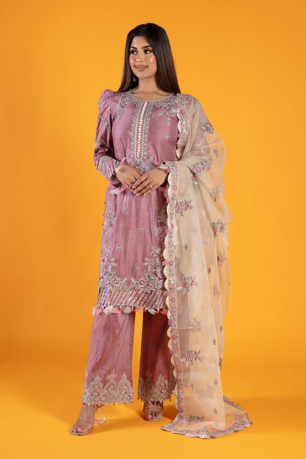 Ivana collection 3 piece embroidered suit