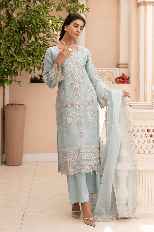 Kiara luxe collection embroidered 3 piece Eid suit
