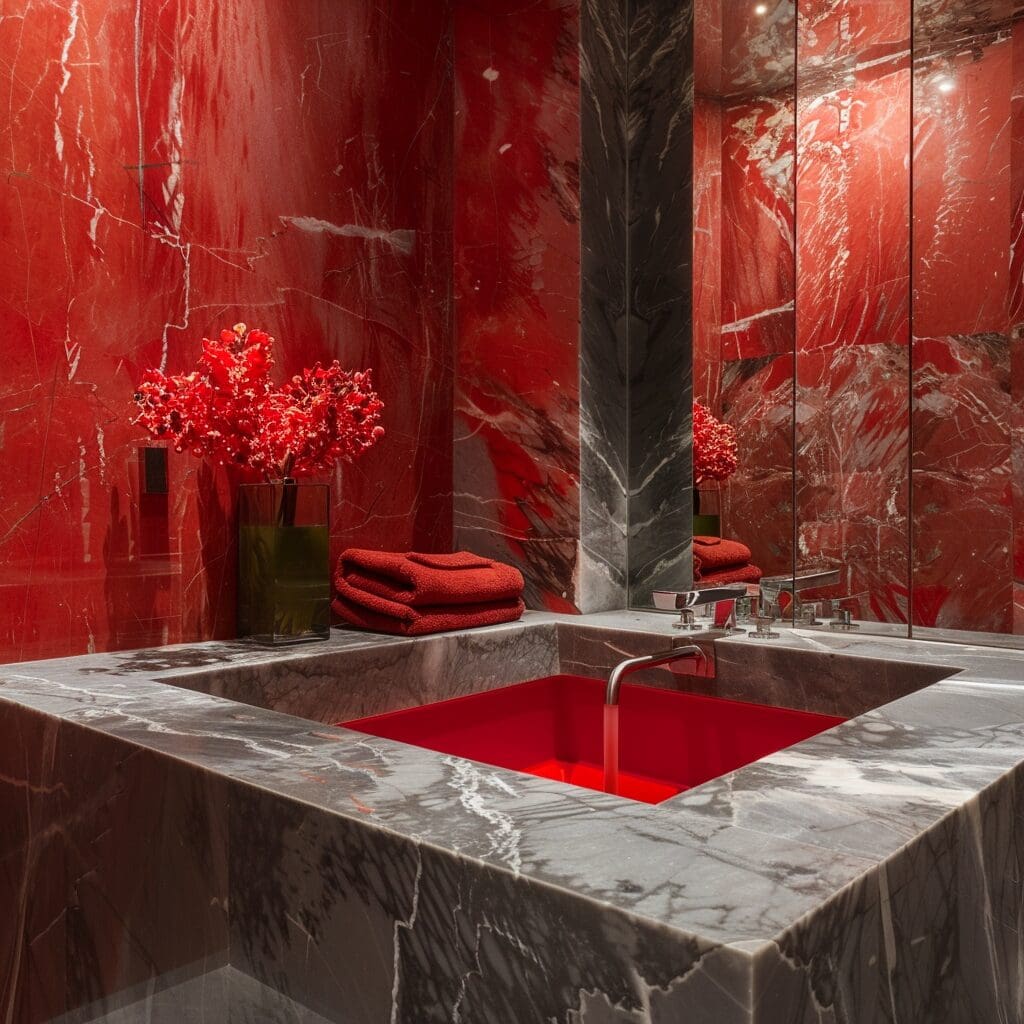 24 Red Bathroom Ideas That'll Make You Never Want To Leave This Room Again