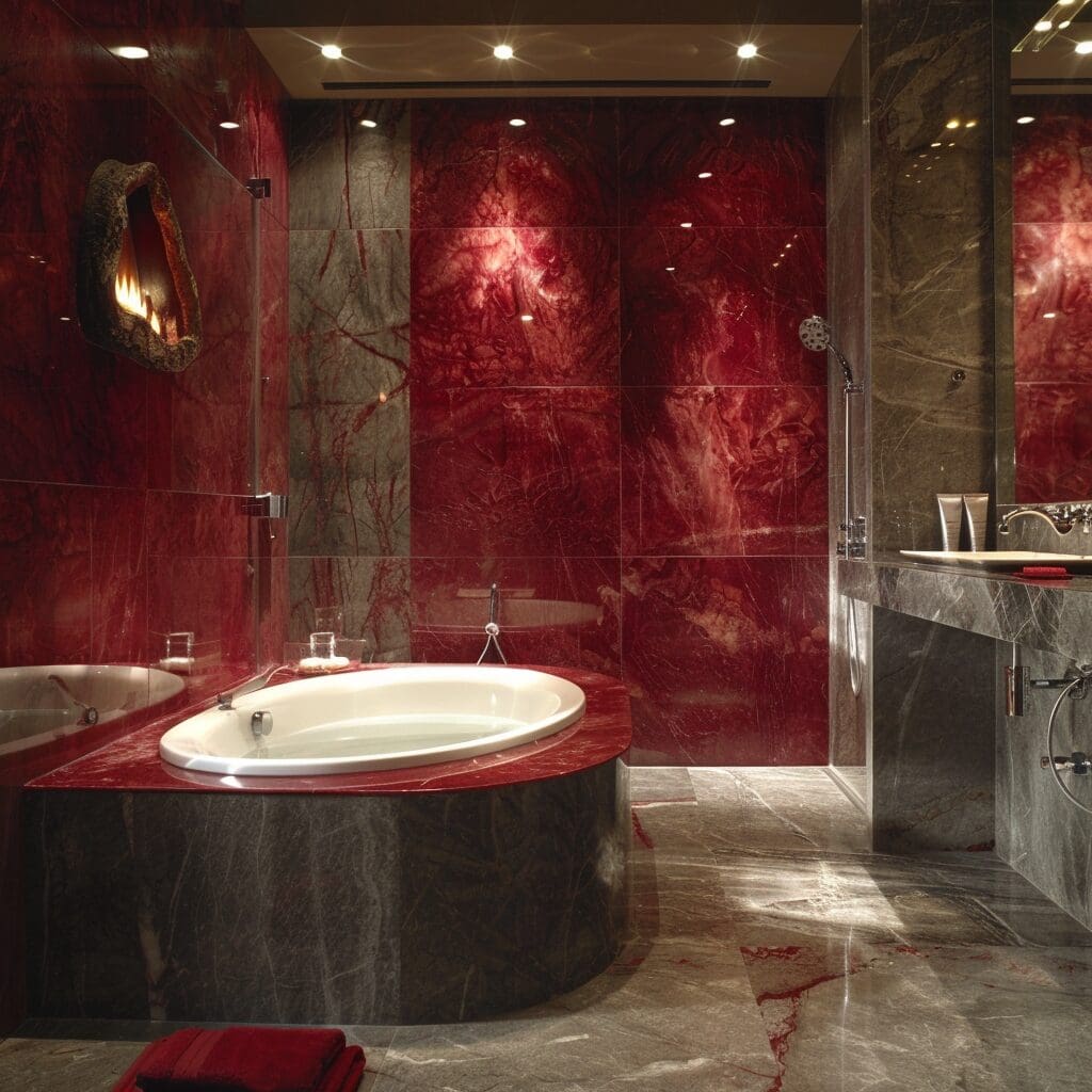 24 Red Bathroom Ideas That'll Make You Never Want To Leave This Room Again