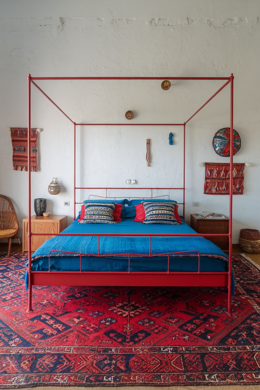 20 Striking Red and Blue Bedroom Ideas That'll Transform Your Space