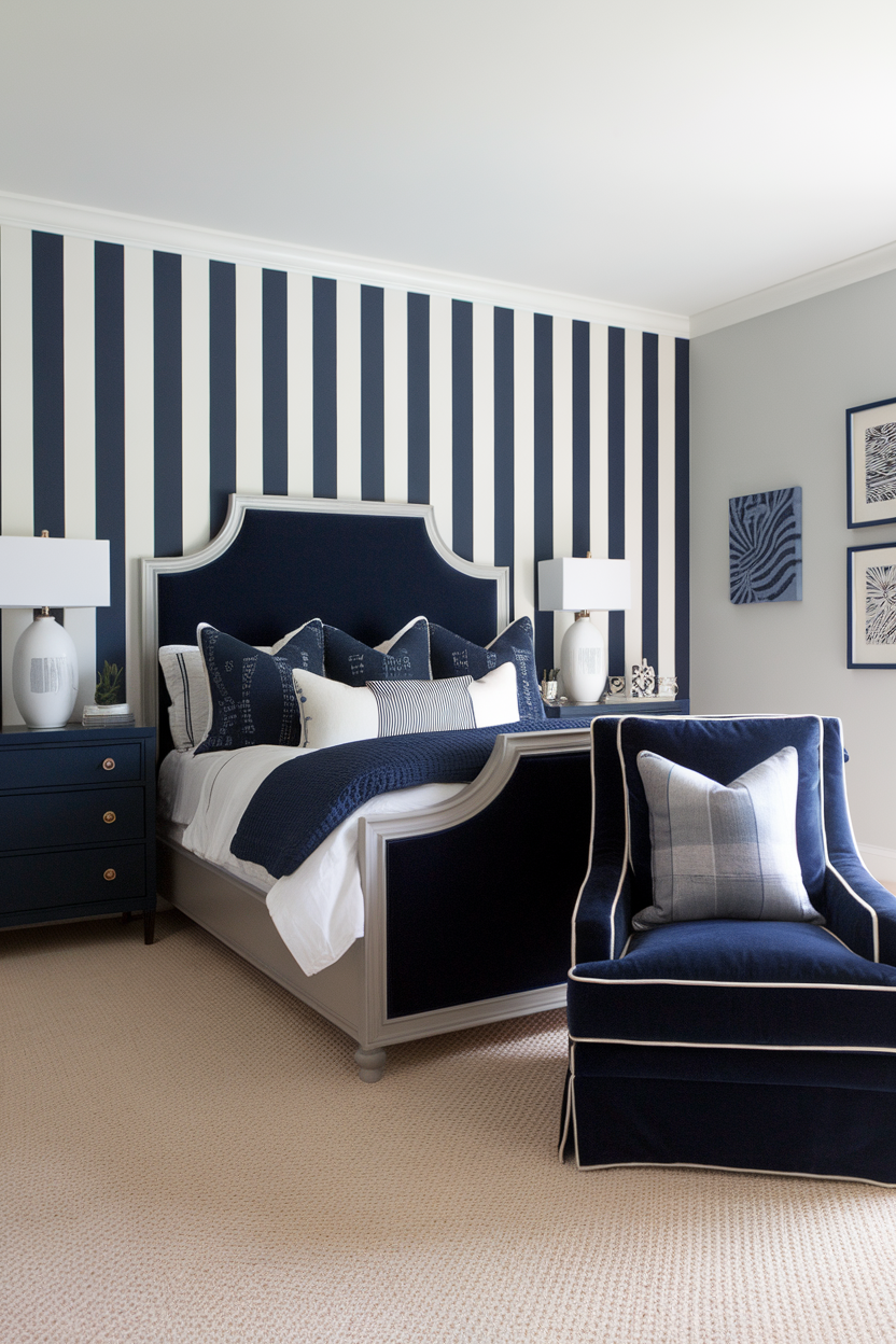 25 Dreamy Navy Blue and Grey Bedroom Ideas You'll Fall in Love With