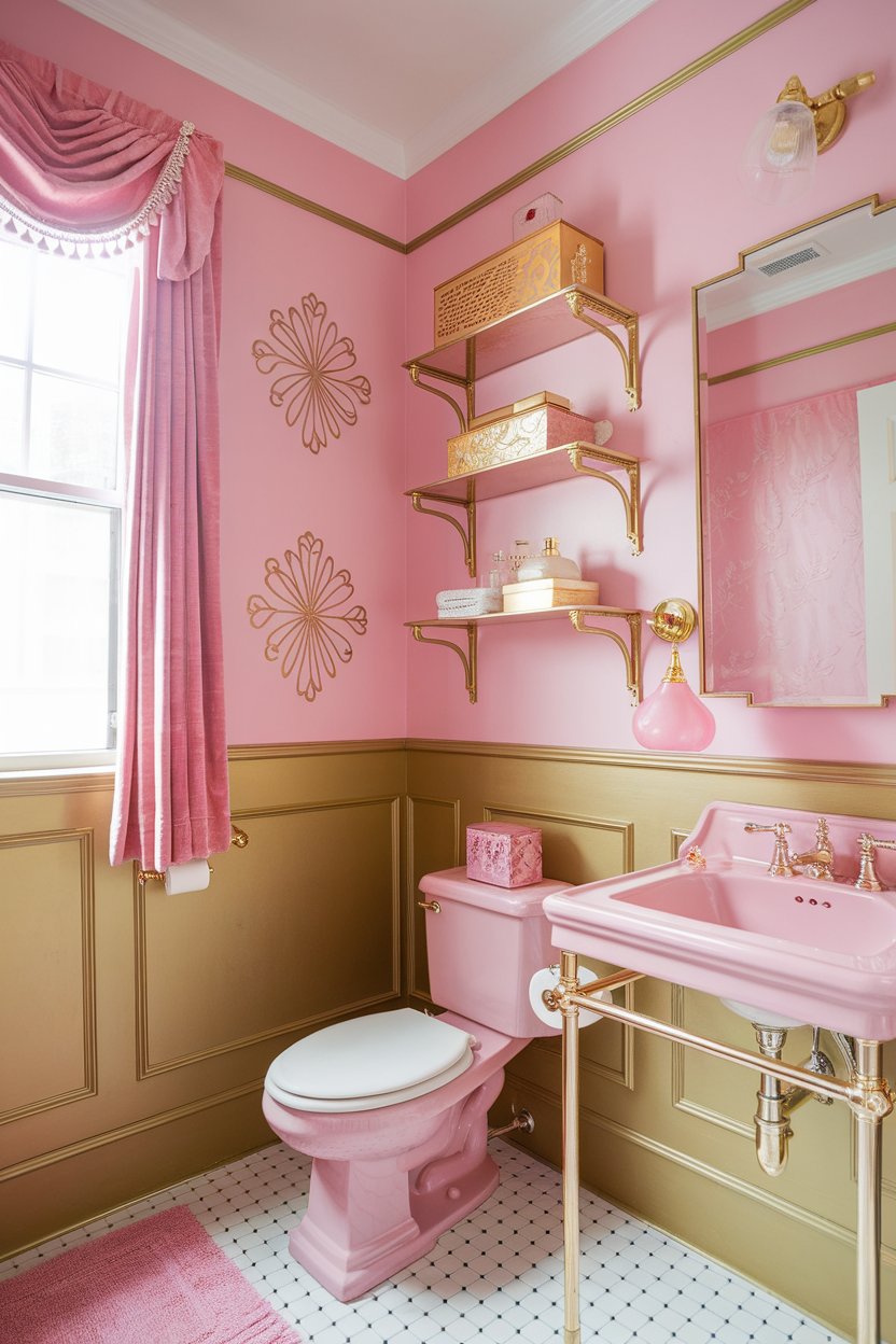25 Stunning Pink and Gold Bathroom Ideas That Will Make You Swoon