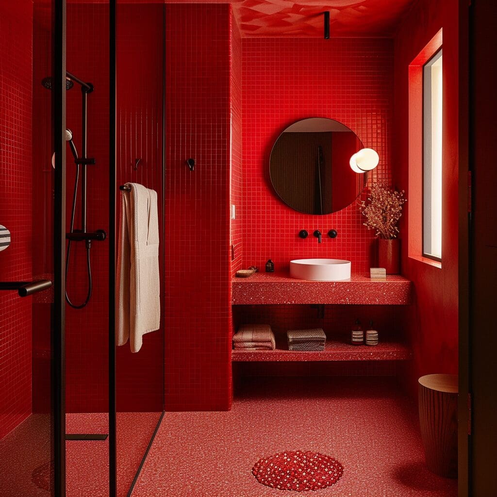 24 Red Bathroom Ideas That'll Make You Never Want To Leave This Room Again
