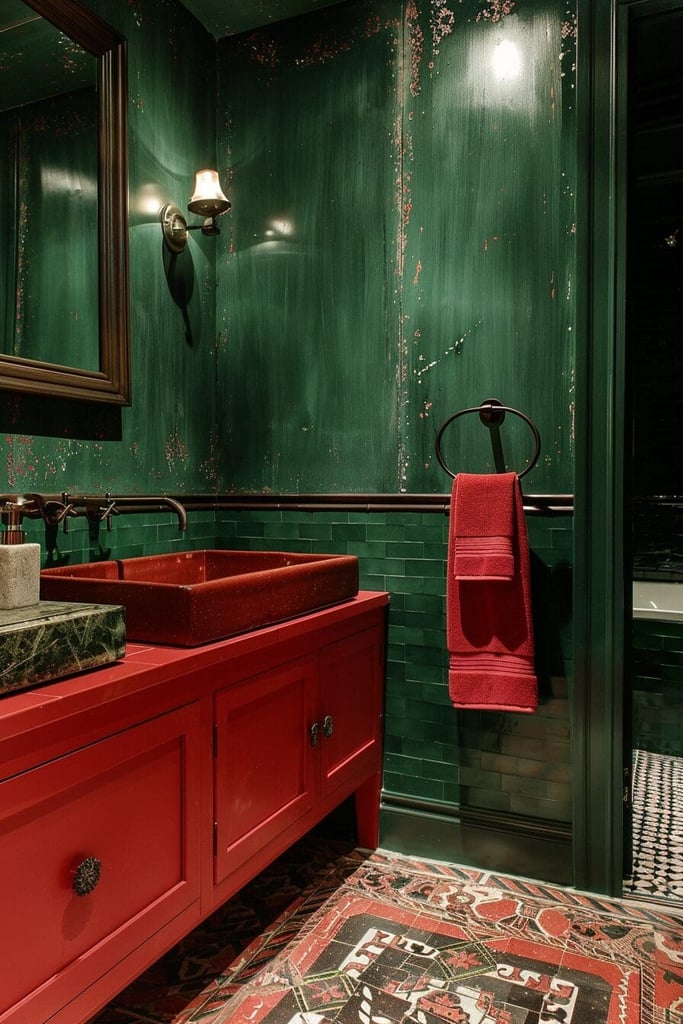 24 Red Bathroom Ideas That'll Make You Never Want To Leave This Room Again