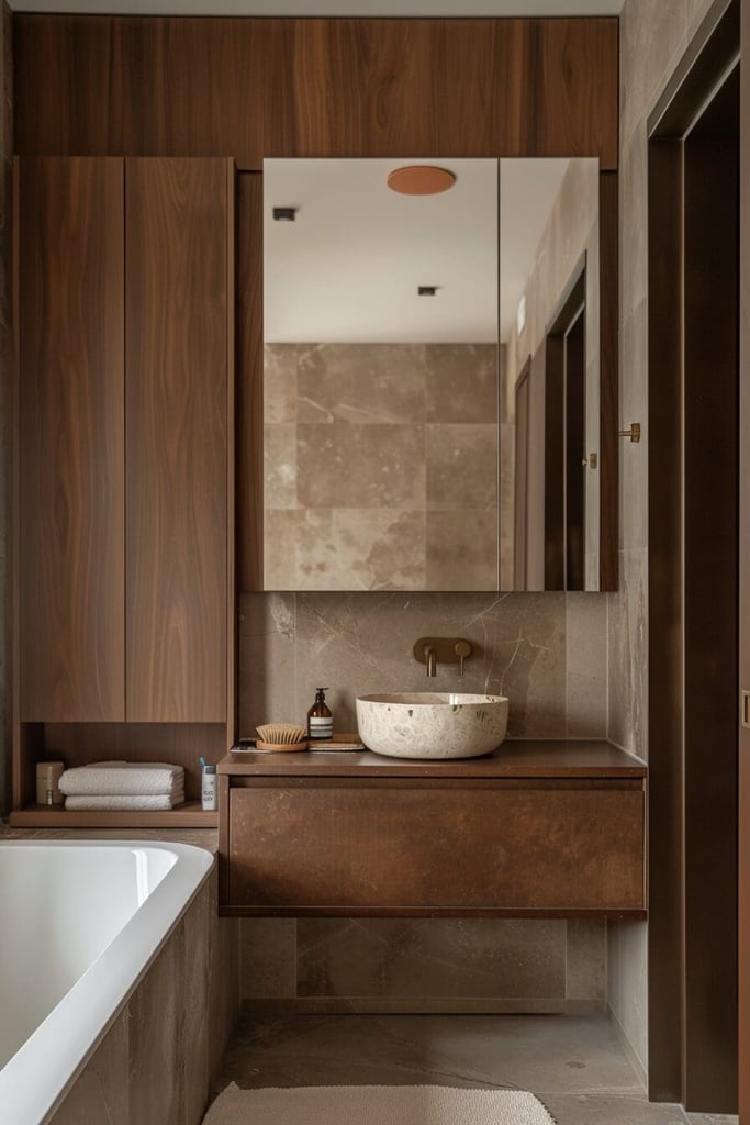 17 Brown Bathroom Ideas That Are So Chic You'll Ditch the White Tiles ...
