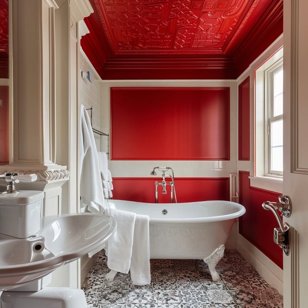 24 Red Bathroom Ideas That'll Make You Never Want To Leave This Room Again