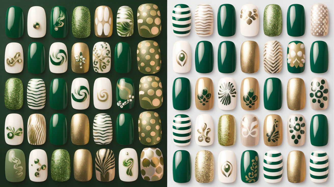 35 Stunning Green and Gold Nail Designs You'll Want to Try ASAP