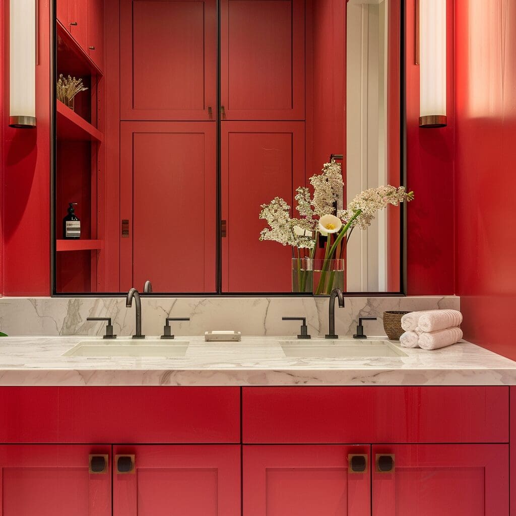 24 Red Bathroom Ideas That'll Make You Never Want To Leave This Room Again