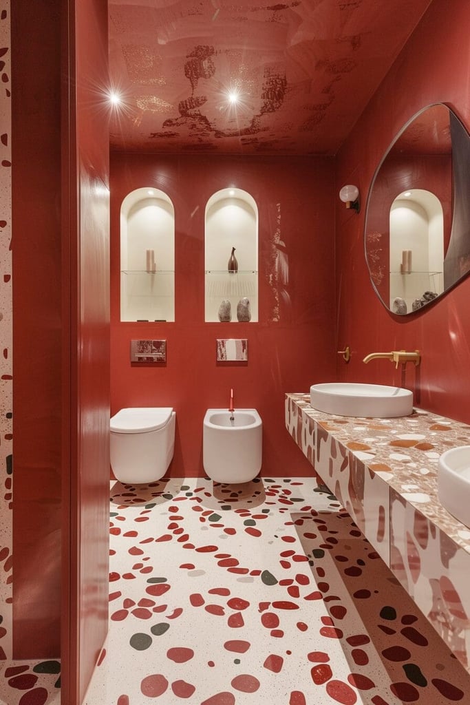 24 Red Bathroom Ideas That'll Make You Never Want To Leave This Room Again