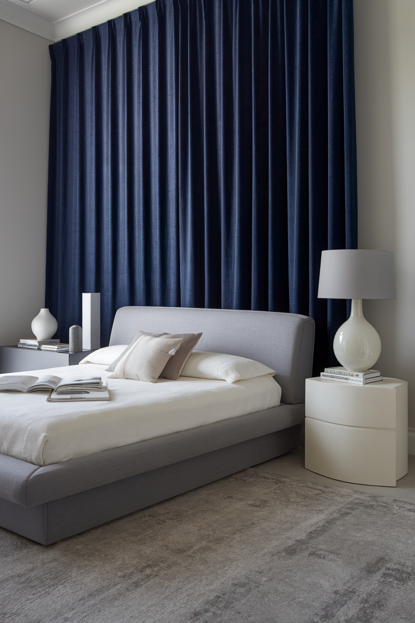 25 Dreamy Navy Blue and Grey Bedroom Ideas You'll Fall in Love With