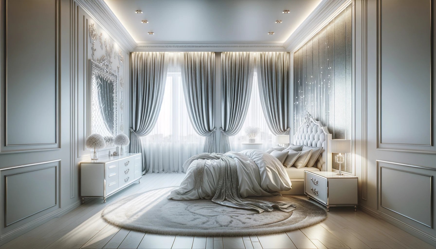 25 White and Silver Bedroom Ideas for a Soothing Space