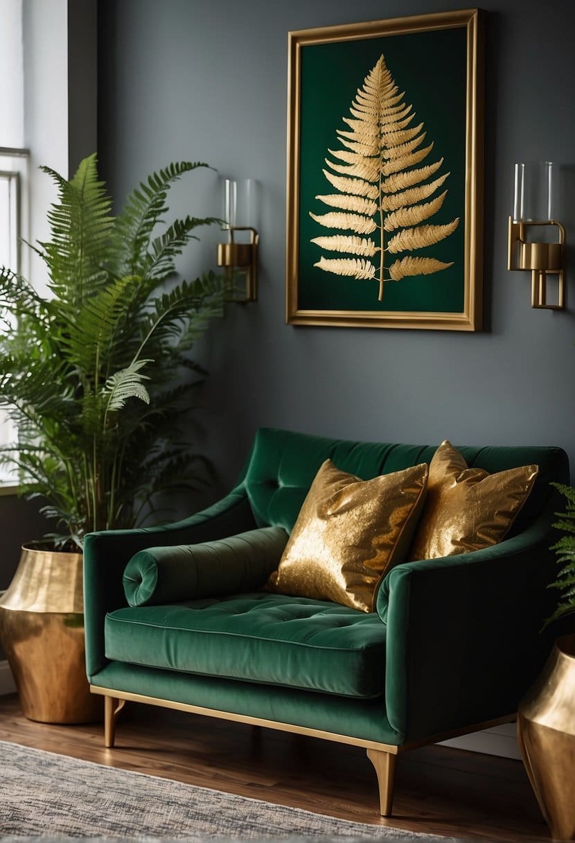 27 Stunning Green and Gold Living Room Combinations