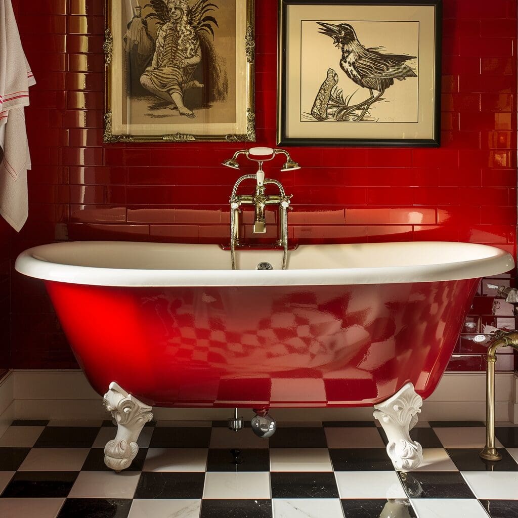 24 Red Bathroom Ideas That'll Make You Never Want To Leave This Room Again