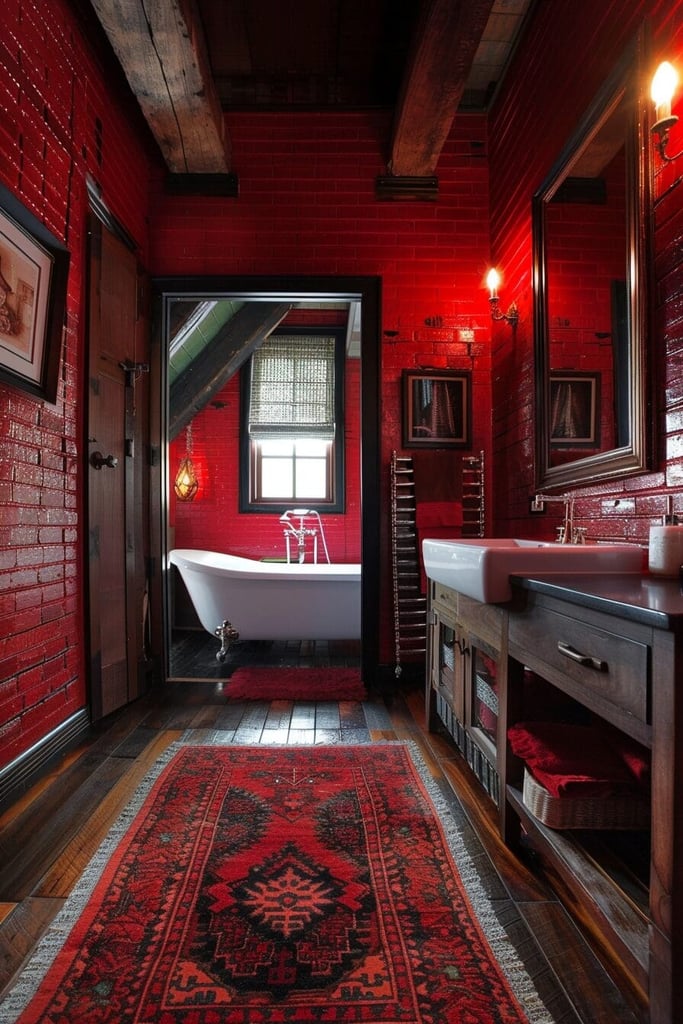 24 Red Bathroom Ideas That'll Make You Never Want To Leave This Room Again