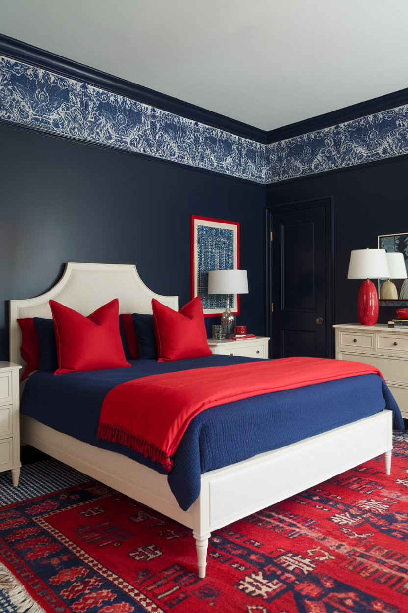 20 Striking Red and Blue Bedroom Ideas That'll Transform Your Space