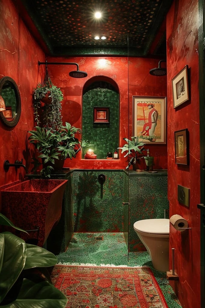 24 Red Bathroom Ideas That'll Make You Never Want To Leave This Room Again