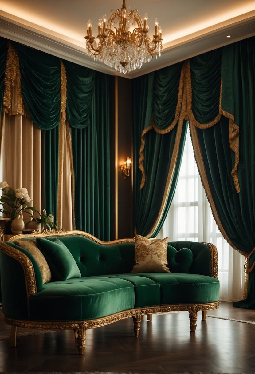 27 Stunning Green and Gold Living Room Combinations