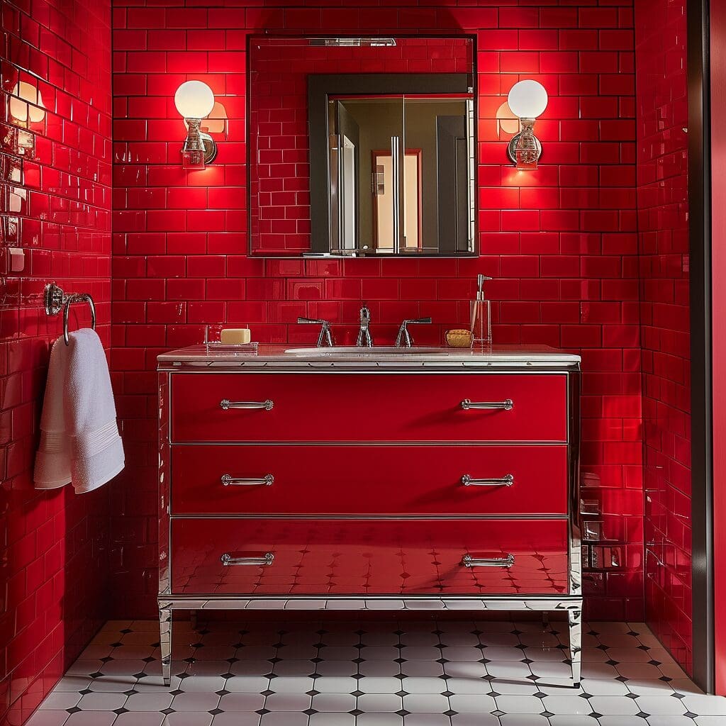 24 Red Bathroom Ideas That'll Make You Never Want To Leave This Room Again